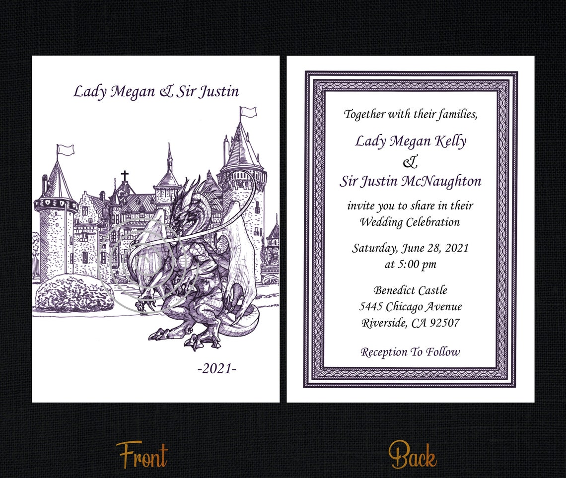 MEDIEVAL CASTLE WEDDING Invitation Fairy Tale Castle Wedding - Etsy