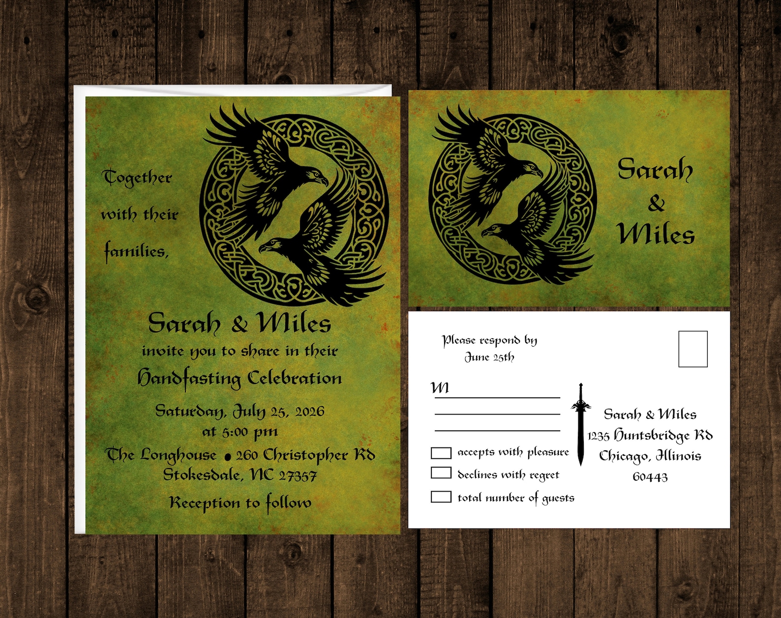 VIKING NORSE Wedding Invitation, Viking Design Invitation, Cheap ...