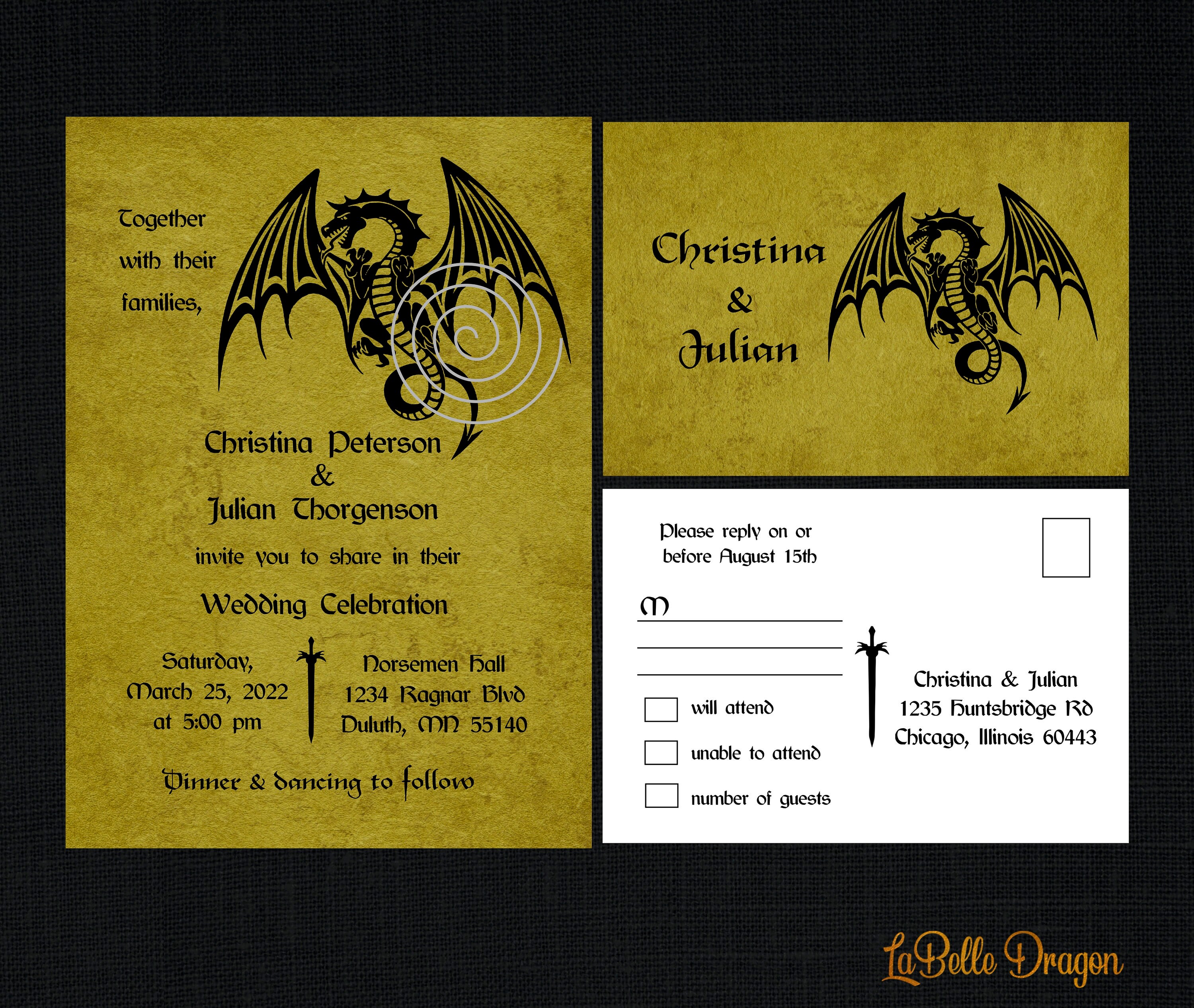 Invitations Paper & Party Supplies Paper Viking Dragon Runes Parchment ...