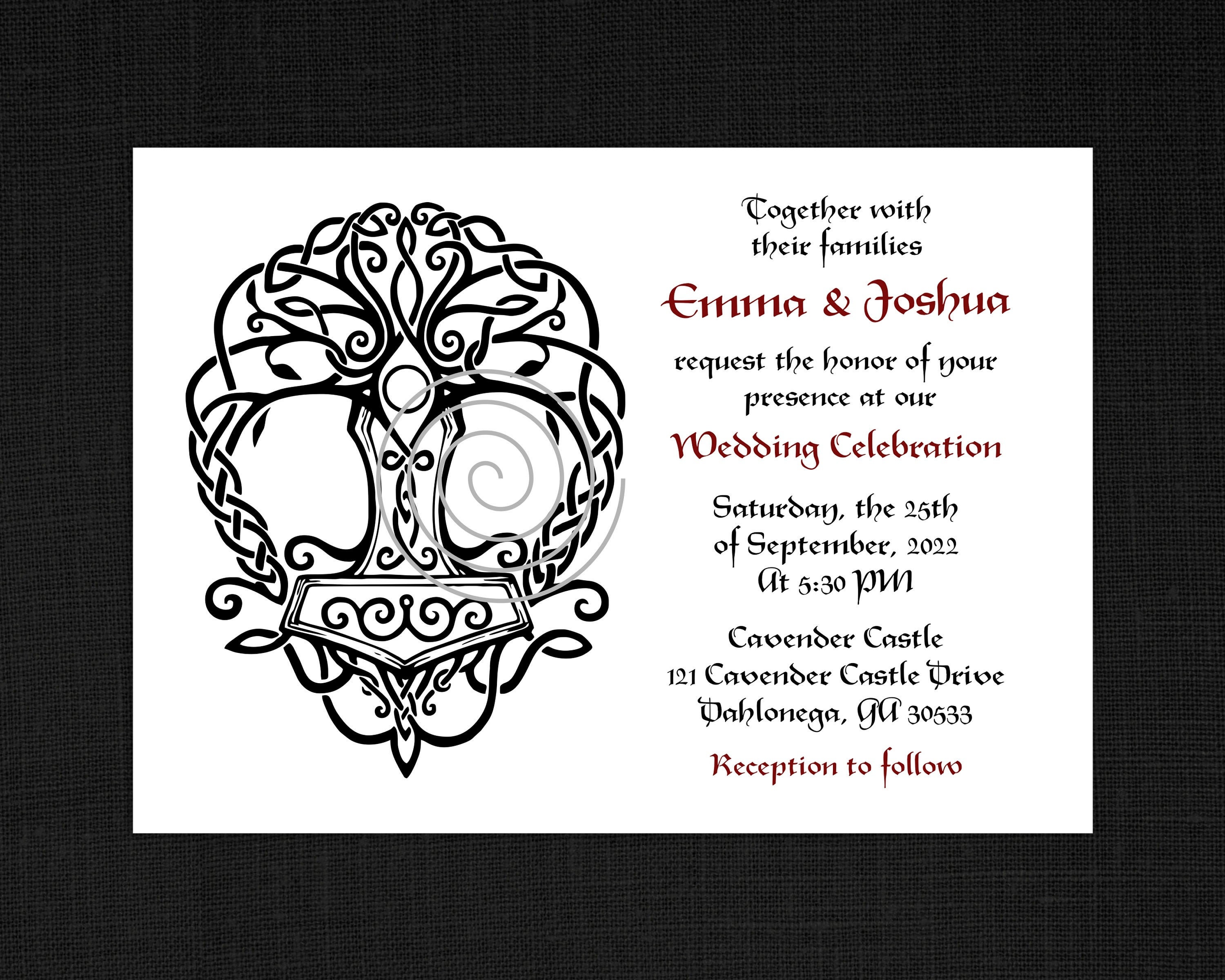 VIKING TREE of LIFE Wedding Invitation Tree of Life Wedding - Etsy