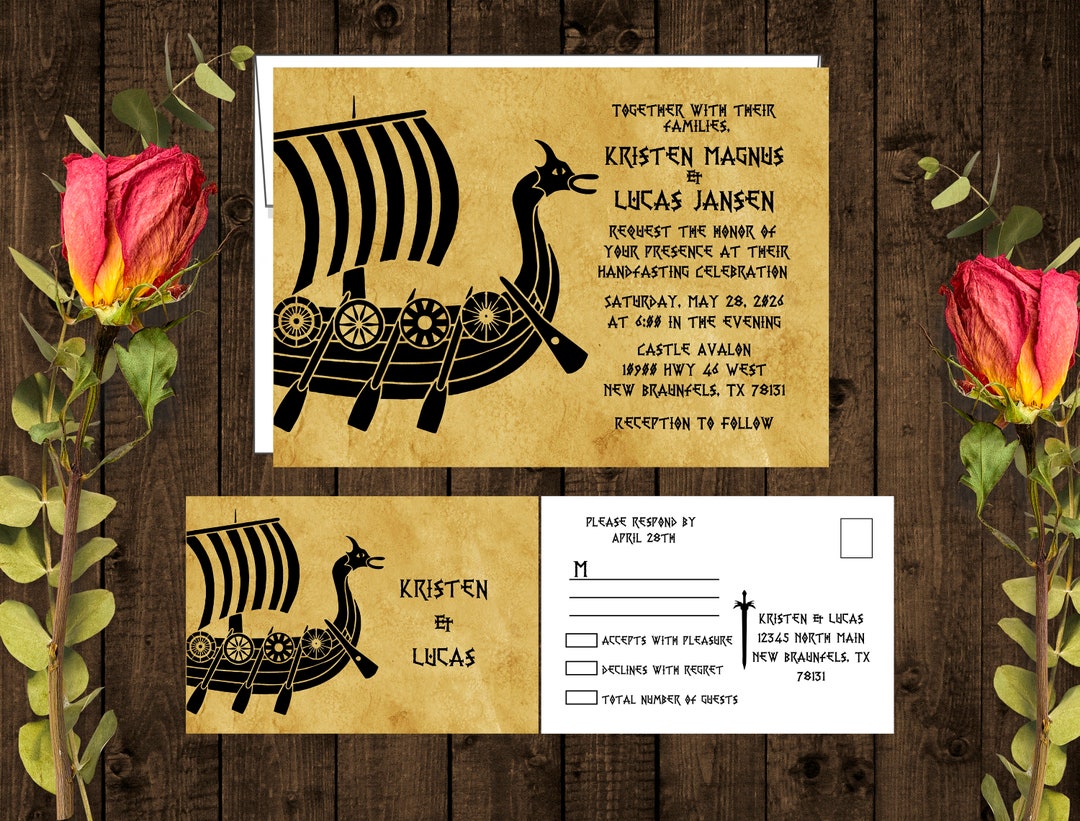 Viking Wedding Invitation, Medieval Celtic Wedding, Viking Design ...