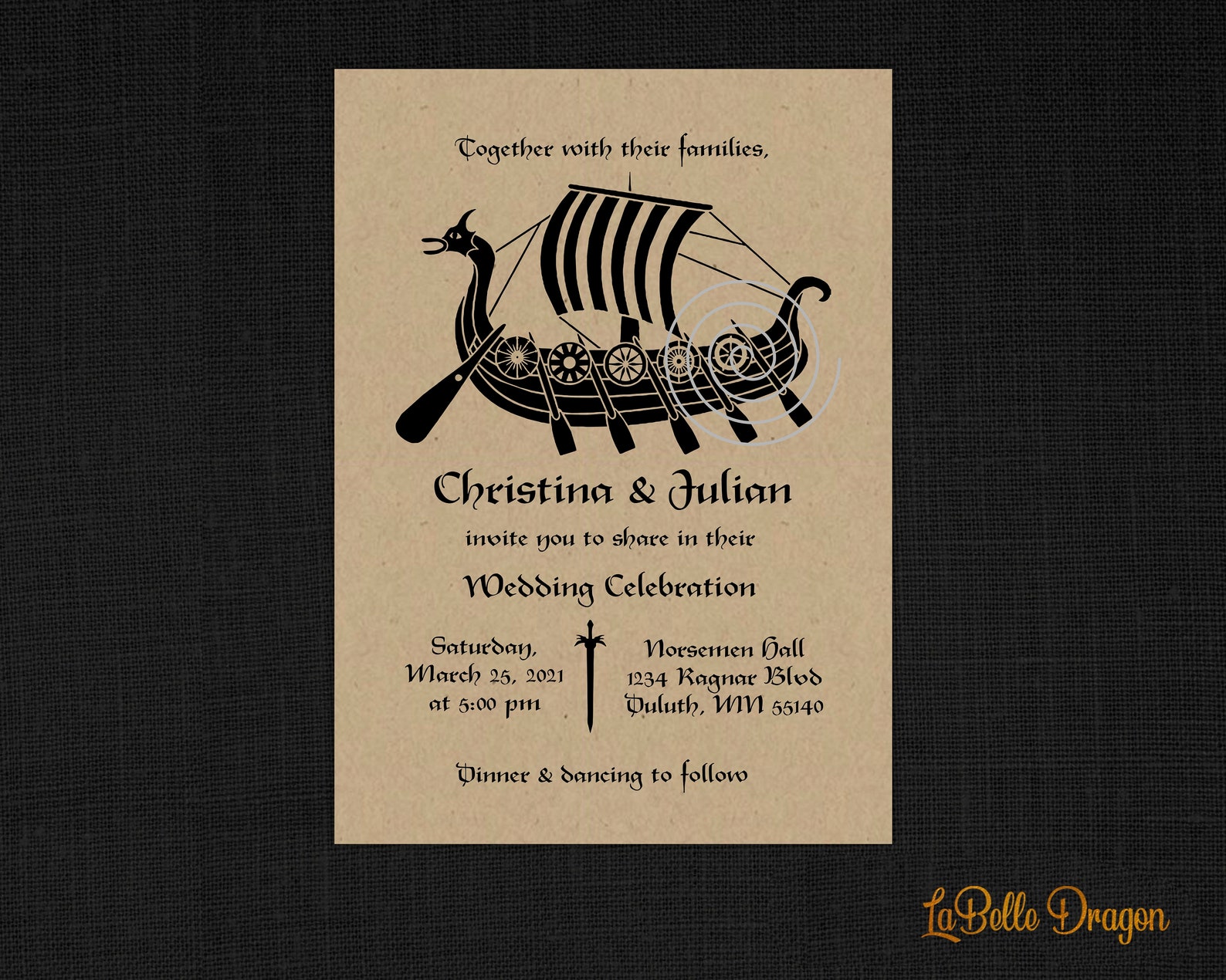 VIKING NORSE Wedding Invitation Viking Design Invitation | Etsy