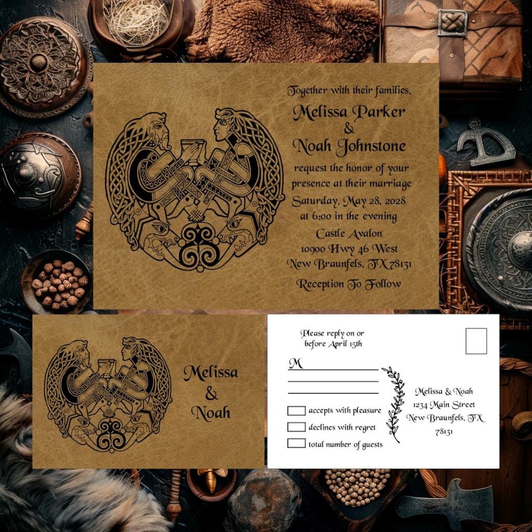 Viking Couple Design Wedding Invitation, Viking Design Invitation ...