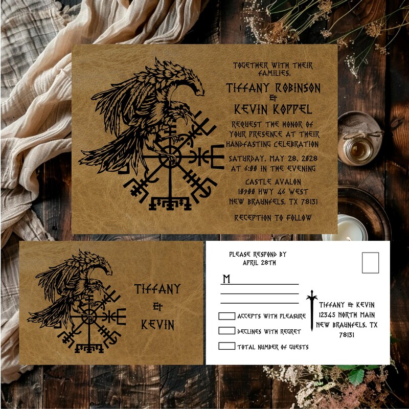 Leather Wedding Invitation - Etsy