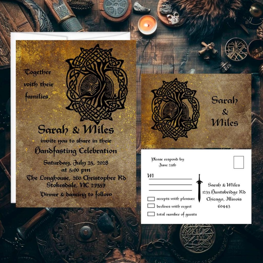 Viking Norse Tree of Life Wedding Invitation, Viking Design Invitation ...