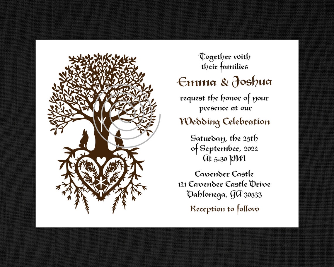 VIKING TREE of LIFE Wedding Invitation Tree of Life Wedding - Etsy