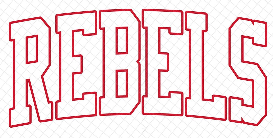 Rebels Red Arched Varsity Outline Mascot PNG/SVG/JPG, Digital Download ...