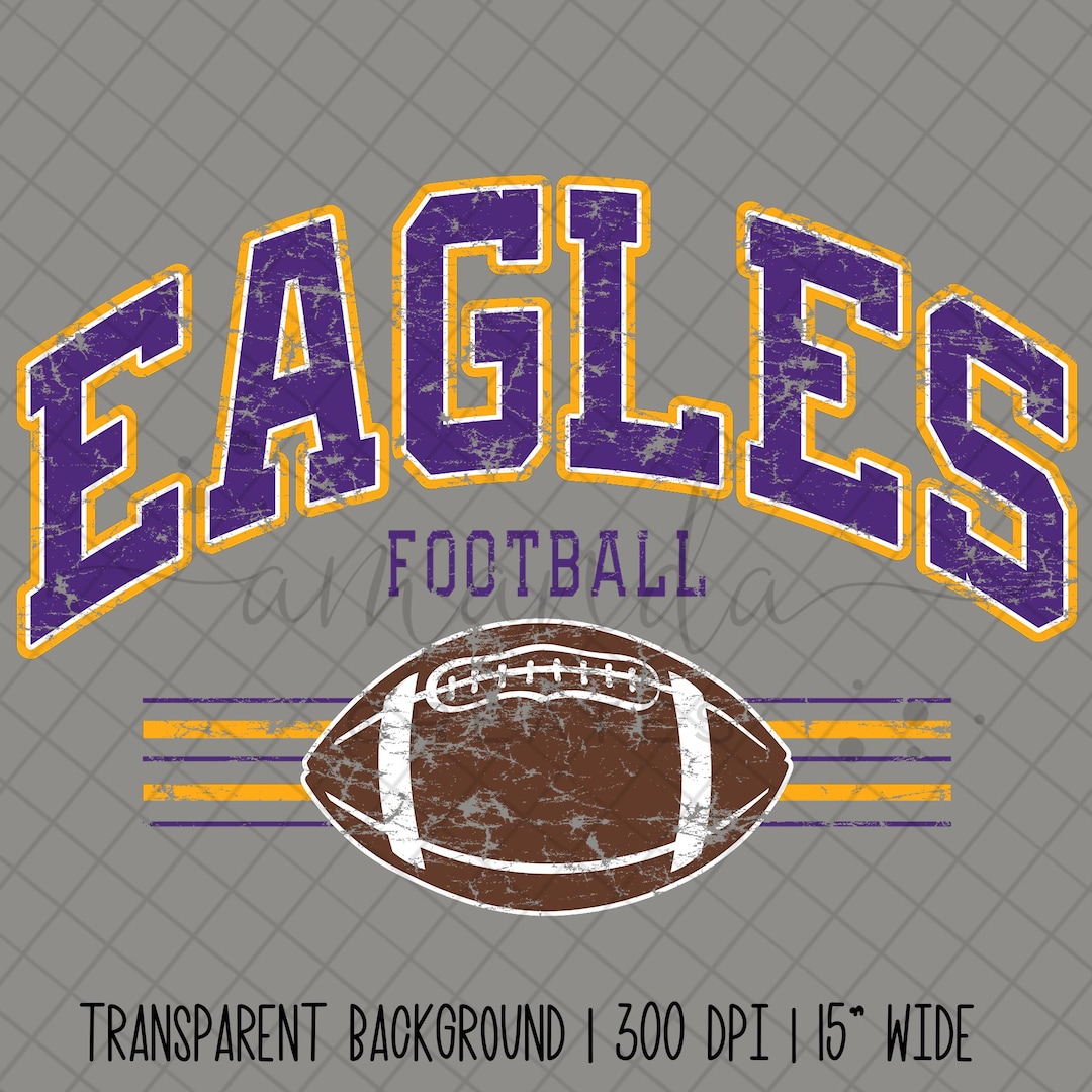 Eagles Football Shirt PNG: Distressed Purple & Gold Team Graphic ...