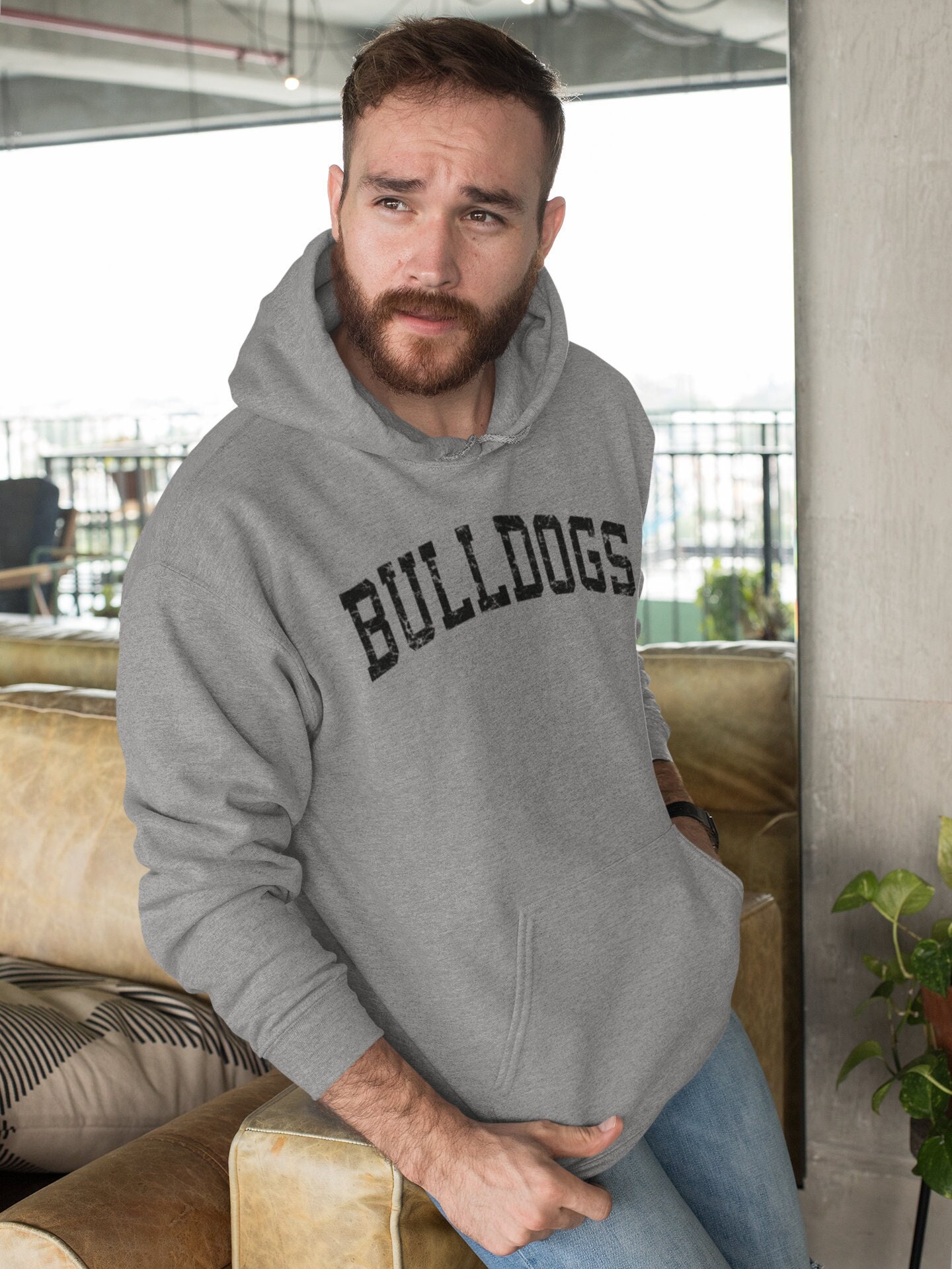 Black Bulldogs Distressed Collegiate PNG, Minimalistic Mascot Digital ...