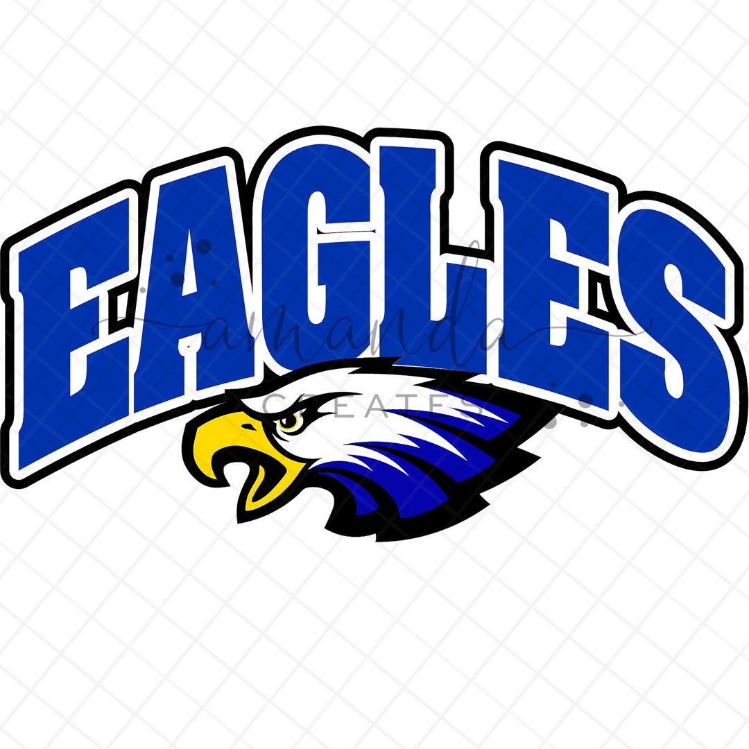 Royal Blue Eagles Arched Mascot Design PNG & JPG, Digital Download, Sublimation File - Etsy
