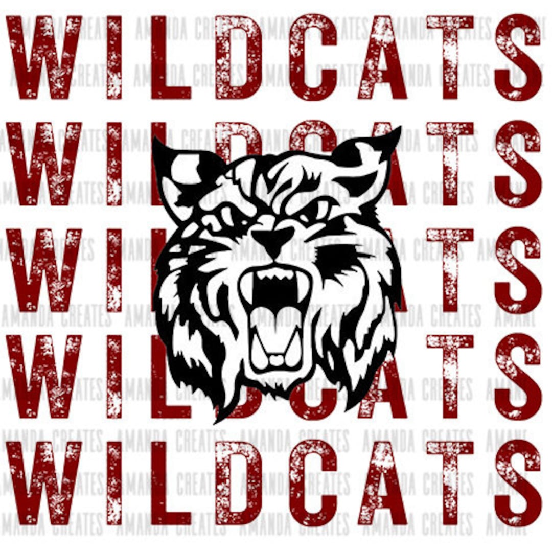 Wildcats Distressed Mascot Design Maroon PNG, Digital Download - Etsy