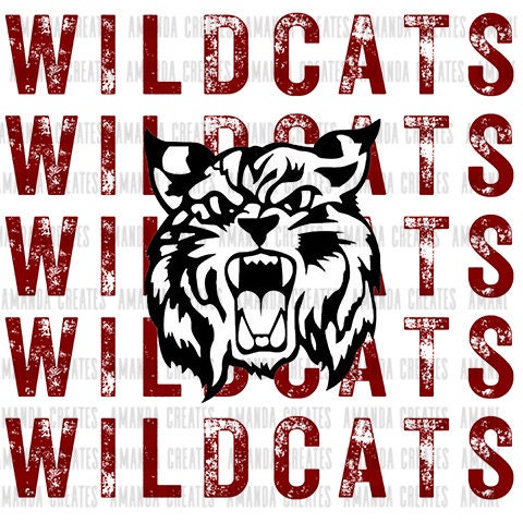 Maroon Wildcat Logo Wildcats Maroon Svg Etsy