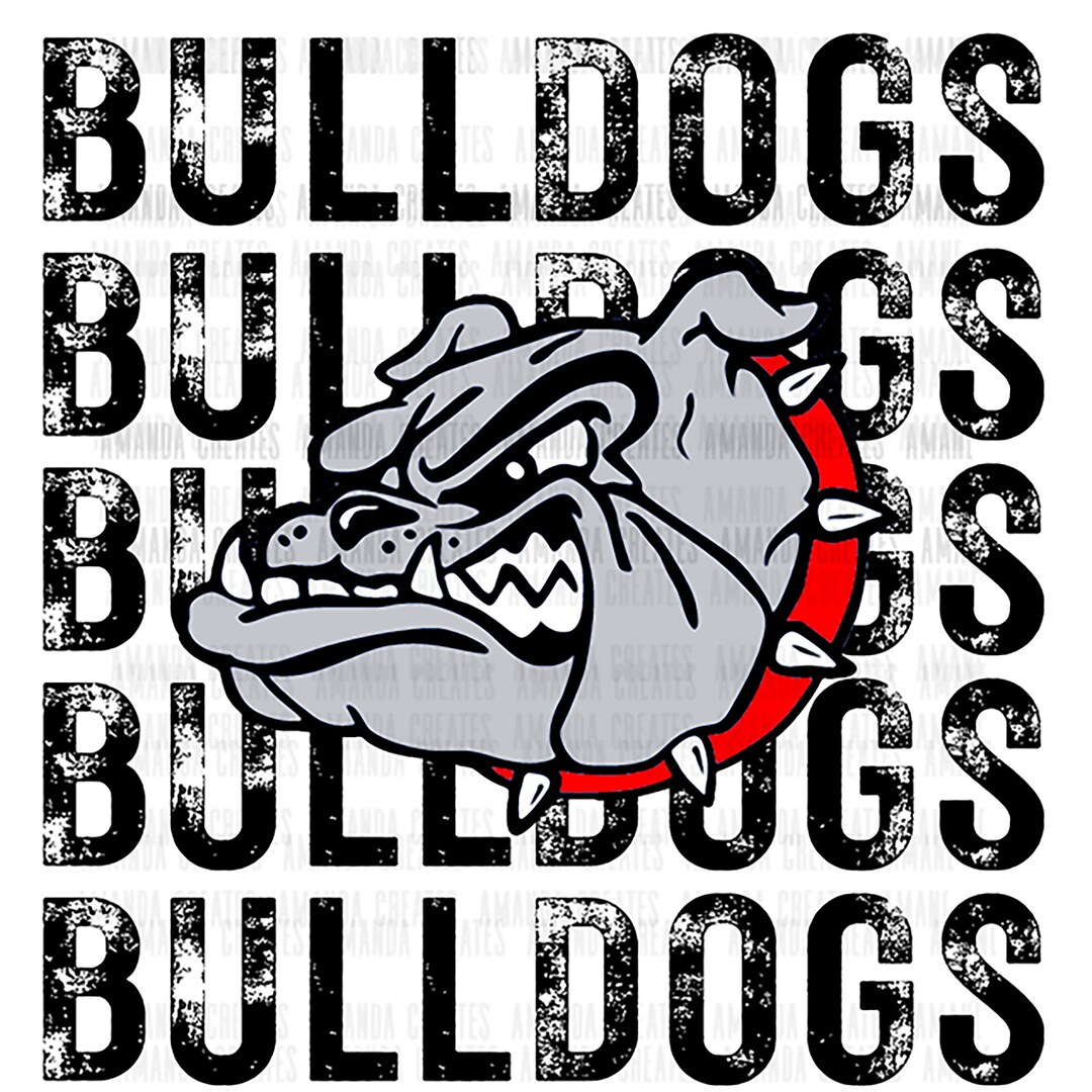 Bulldogs Distressed Mascot Sublimation Design PNG File, School Spirit ...