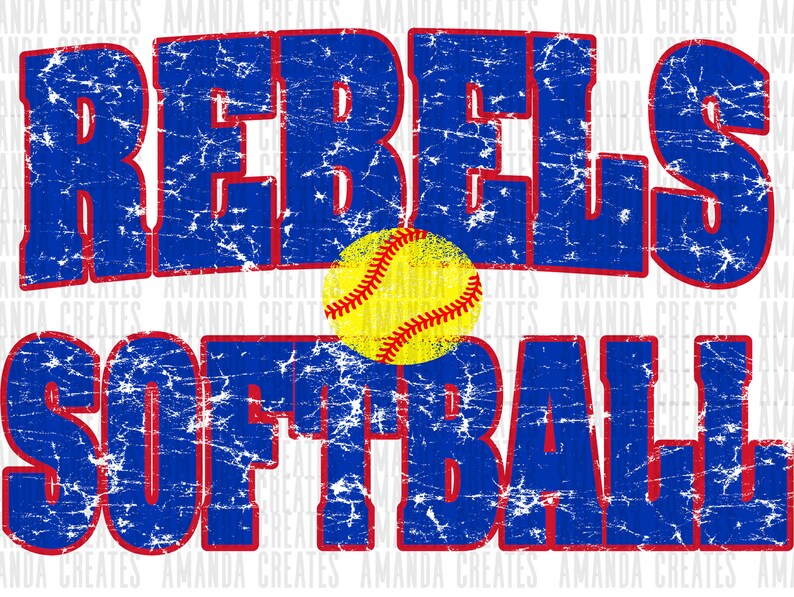 Rebels Softball Distressed Mascot Design PNG Digital Download - Etsy