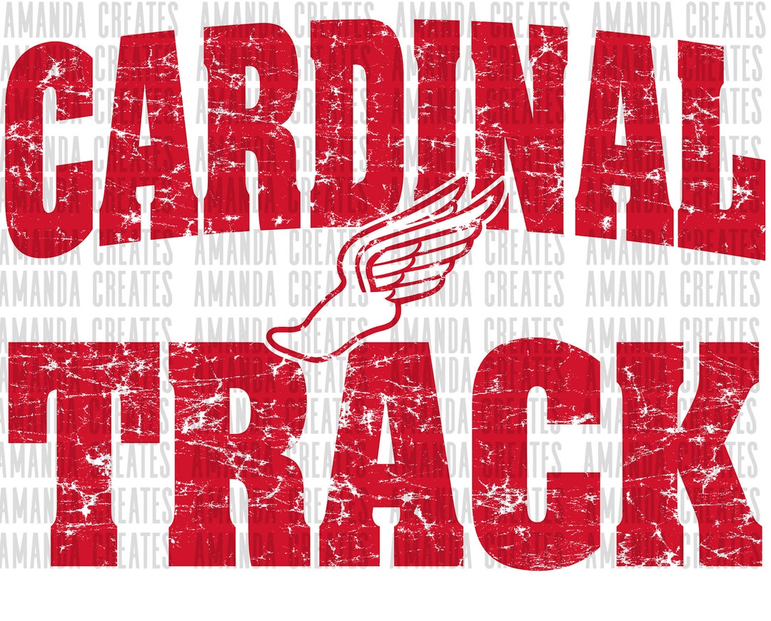 Cardinal Track Distressed Mascot Design PNG, Digital Download - Etsy