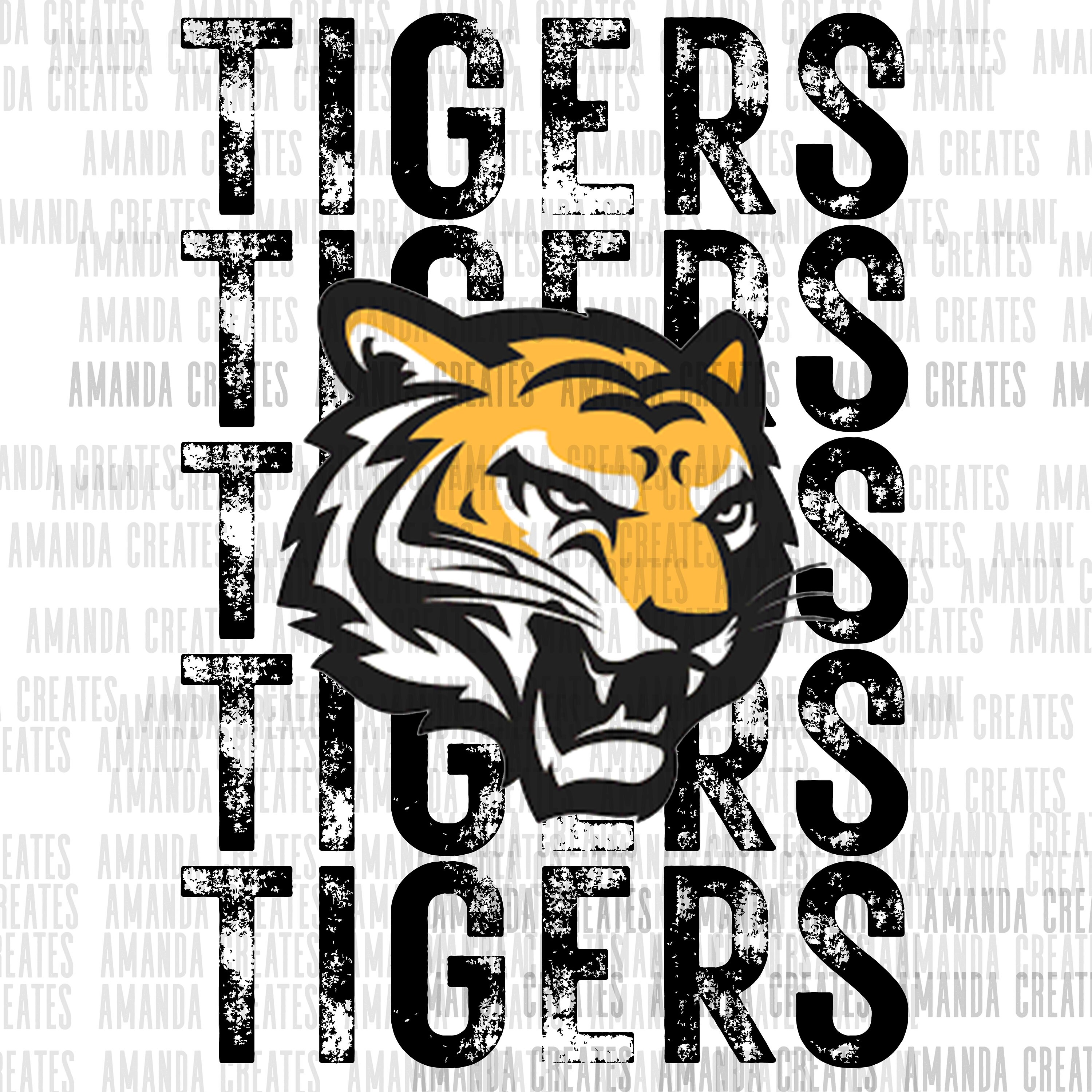 Tigers Distressed Mascot Design PNG Digital Download - Etsy
