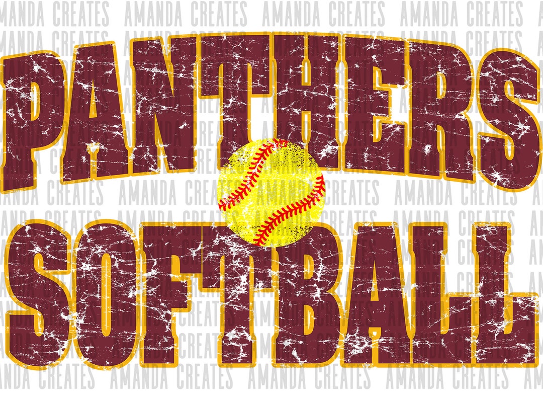 Panthers Softball Distressed Mascot Design PNG, Digital Download - Etsy