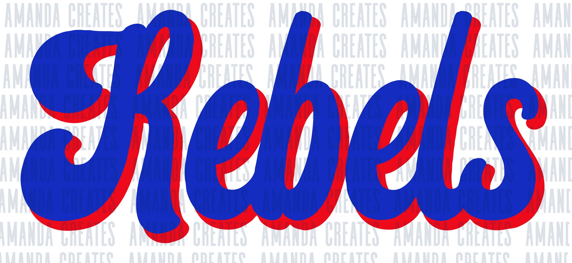 Retro Red Blue Rebels PNG, SVG, Digital File - Etsy