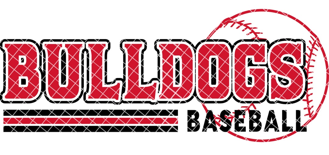 Bulldog Baseball Design: Red & Black Sports Fan Art (digital Download ...
