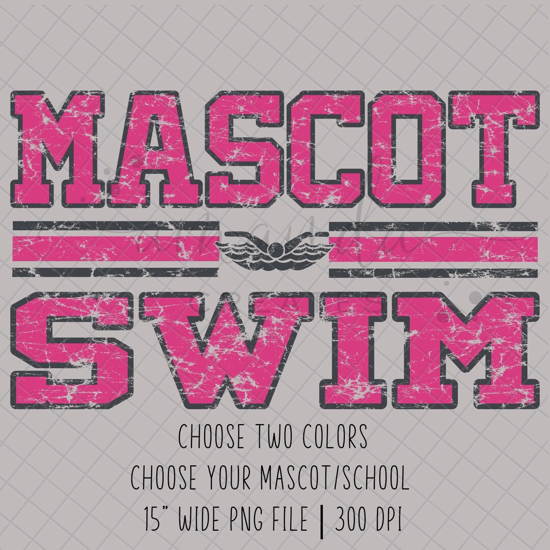 Vintage Custom Swim Mascot Design PNG & JPG, Digital Download ...