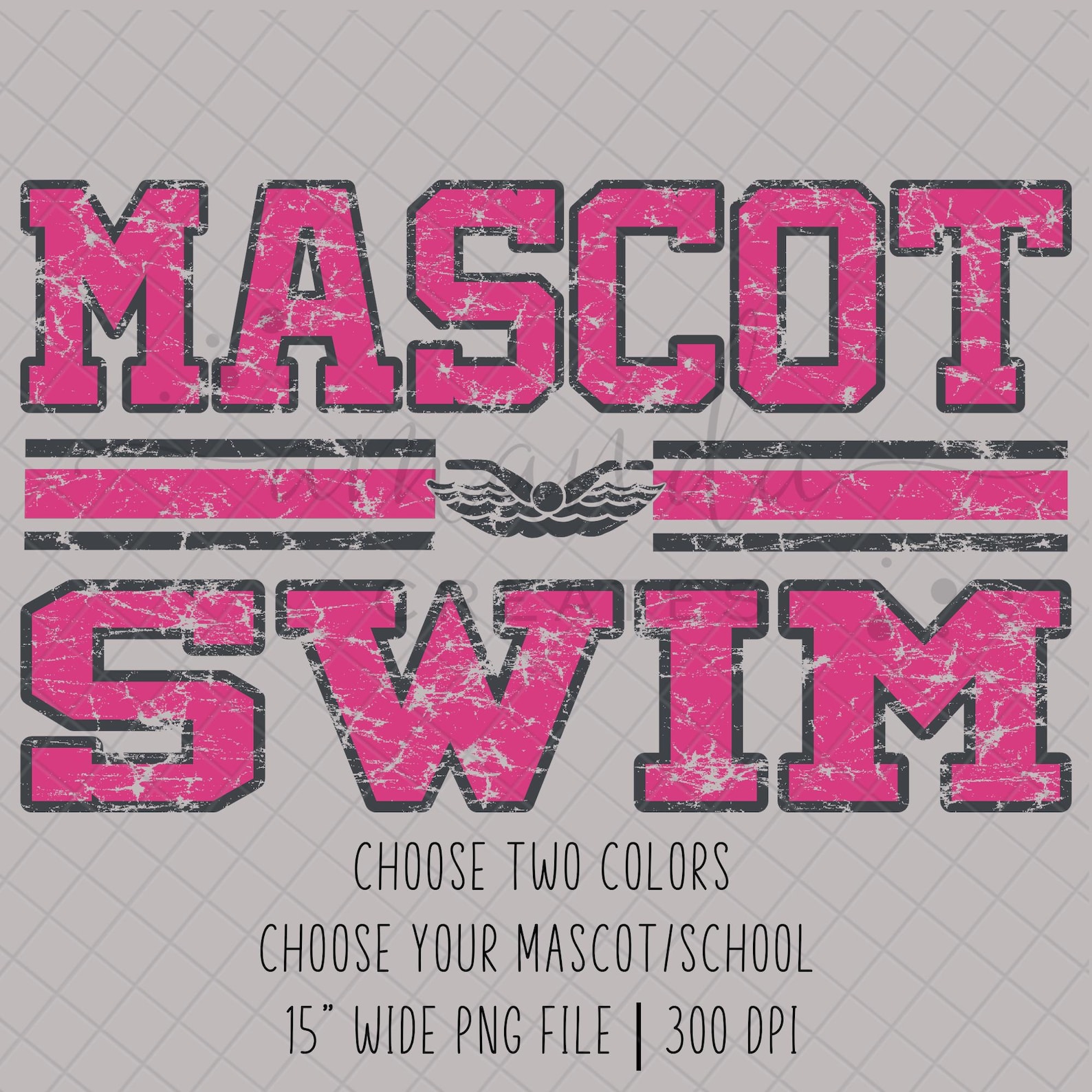Vintage Custom Swim Mascot Design PNG & JPG, Digital Download ...