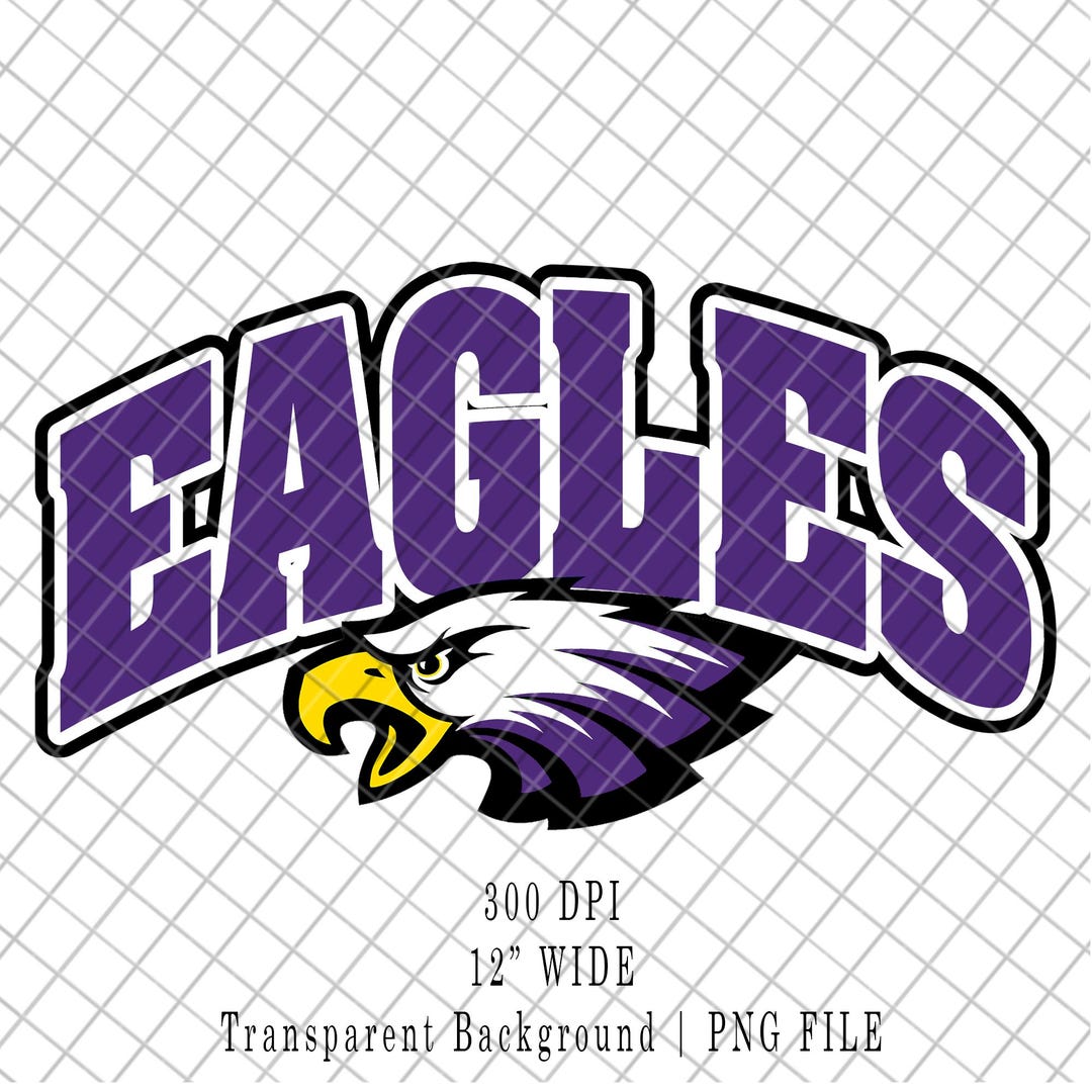 Purple Eagles Arched Mascot Design PNG, Digital Download, Sublimation ...