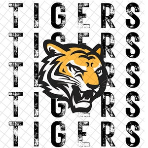 Tigers Distressed Mascot Design PNG, Digital Download , Sublimation ...