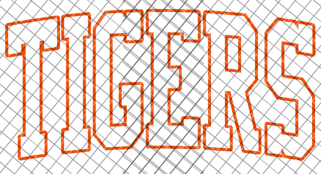 Tigers Orange Arched Varsity Outline Mascot PNG/SVG/JPG, Digital ...