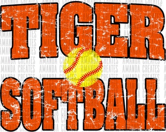 Tigers Softball PNG, Softball Tshirt Design, Sublimation, Digital ...