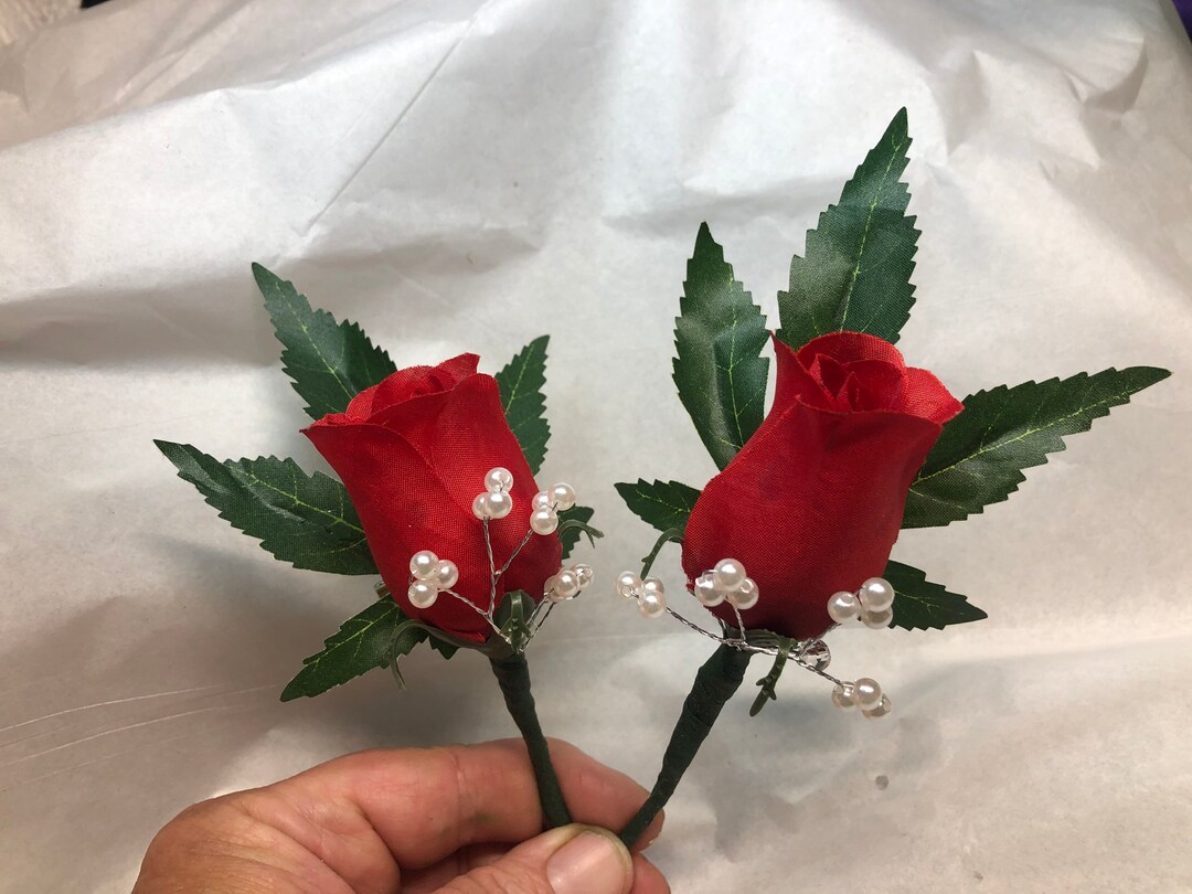Rose Weed Marijuana Cannabis Leaf Boutonniere Groom 420 Wedding Theme ...