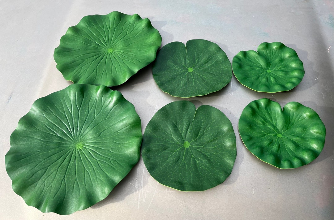 Set of 6 Large Artificial Floating Lily Pads Realistic Koi Pond Pool ...