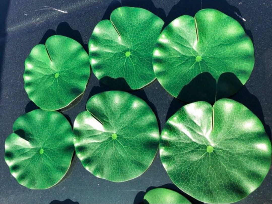 Set of 6 Floating Lily Pad Artificial Foam Water Ornaments Koi Pond ...