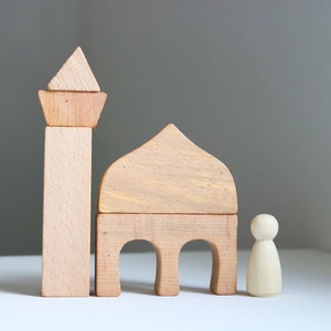 Mini Wooden Masjid Blocks 5psc | Toys for Kids | Crafts | Kids Wooden Building Blocks | Islamic ...