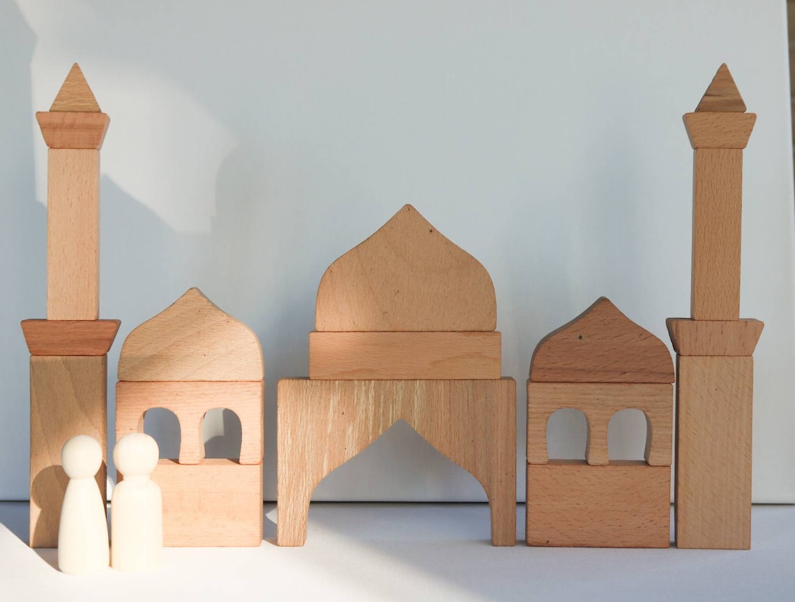 Wooden Masjid Building Blocks Toys for Kids Kids Wooden | Etsy