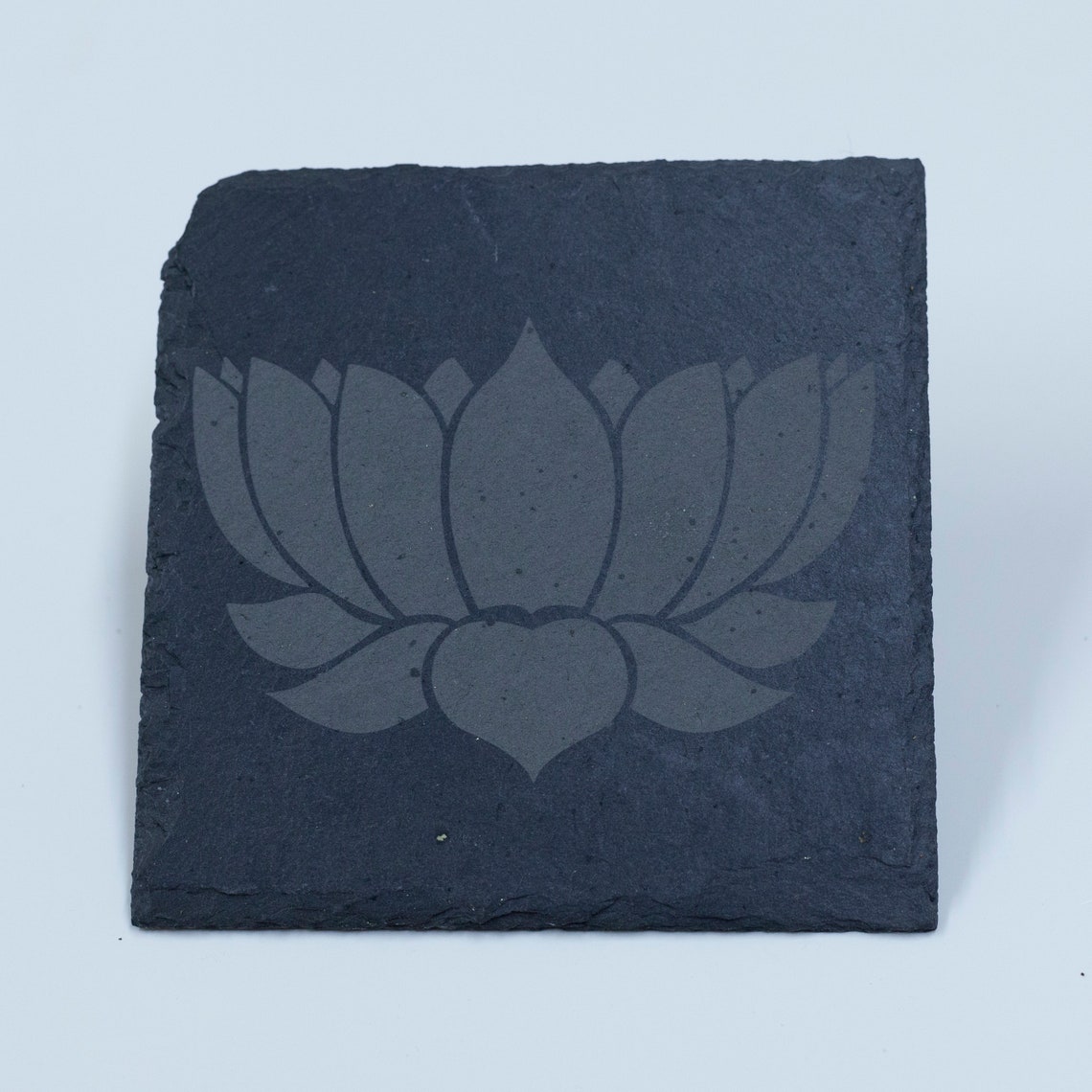 Lotus Flower Natural Slate Coaster - Etsy