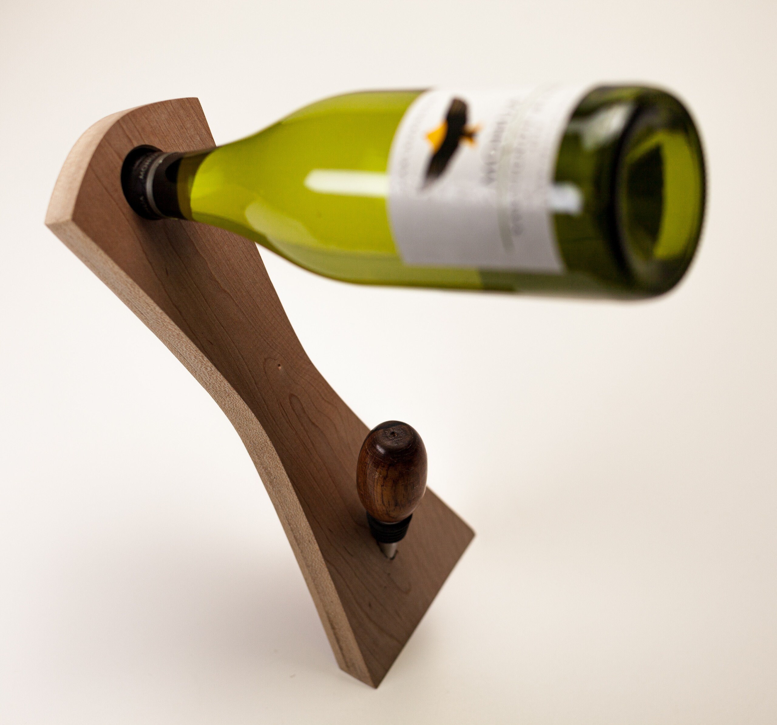 Maple Gravity Bottle Display + Mahogany Stopper - Etsy