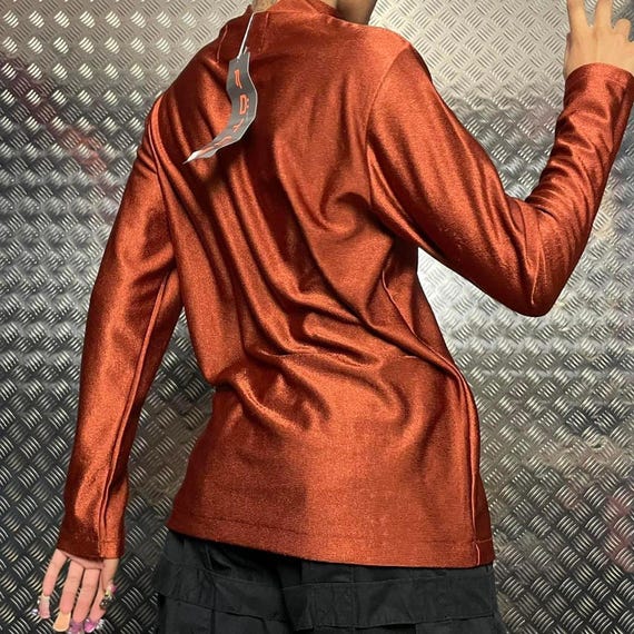 Vintage fotus shiny turtleneck top - Gem