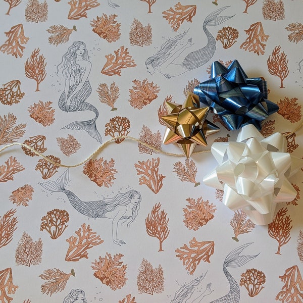 Mermaid Wrapping Paper - Etsy