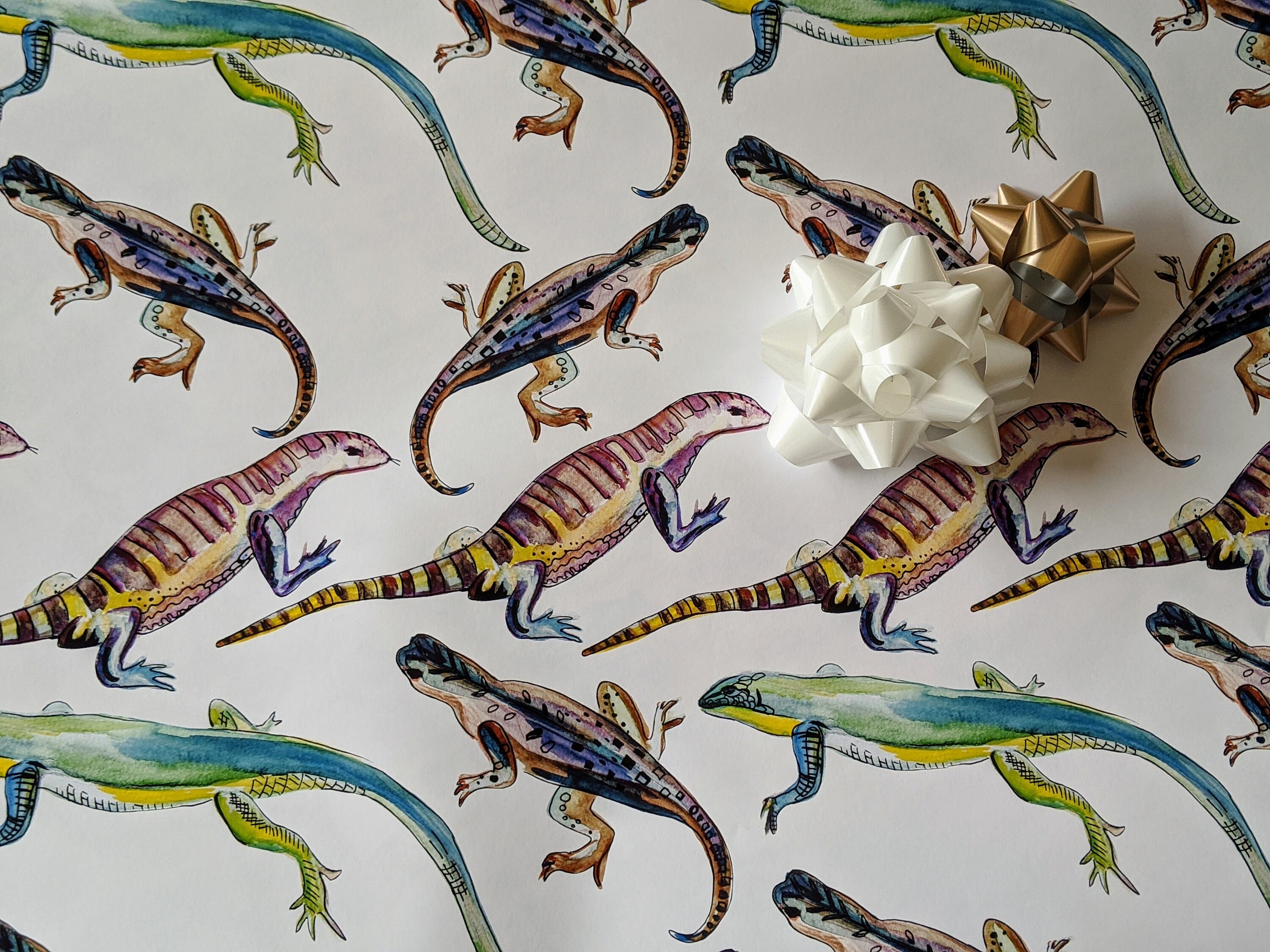 Bright Lizard Wrapping Paper - Etsy