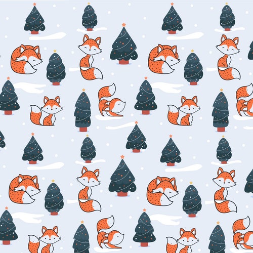Fox Gift Wrap Fox Wrapping Paper Forest Woodland All - Etsy