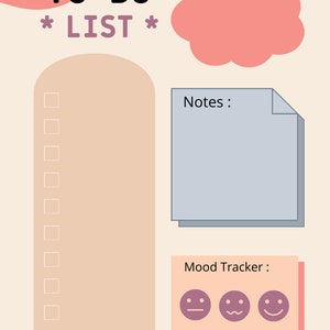 Pastel Cute Daily to Do List Digital Print or Download | Use on Tablet ...