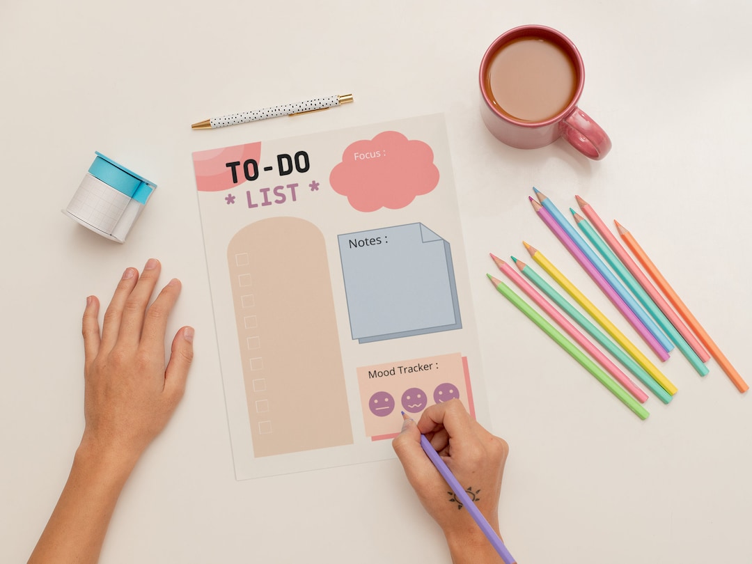 Pastel Cute Daily to Do List Digital Print or Download Use - Etsy