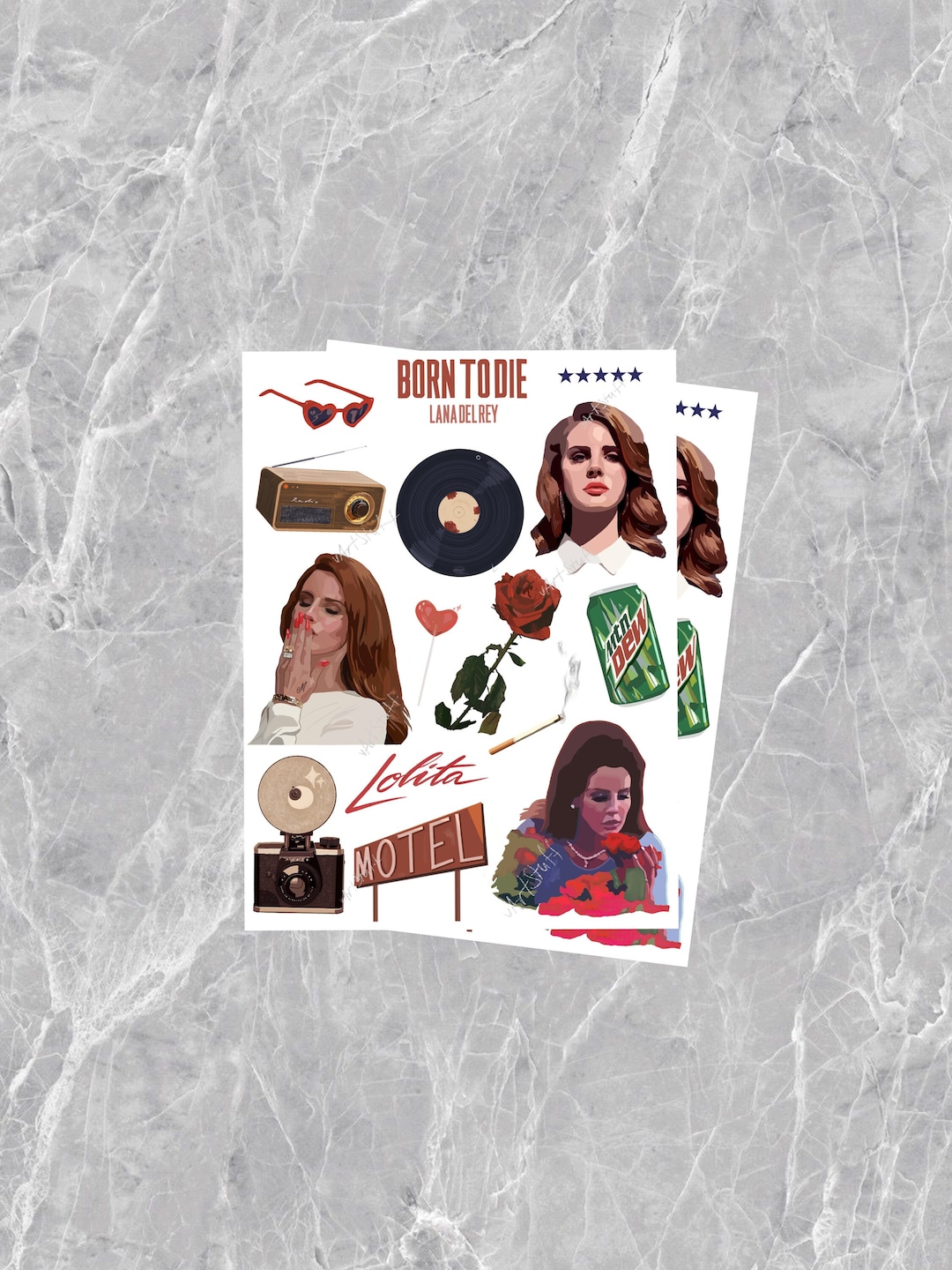Lana Del Rey Stickers, Born to Die Stickers, Lana Aesthetic Stickers ...