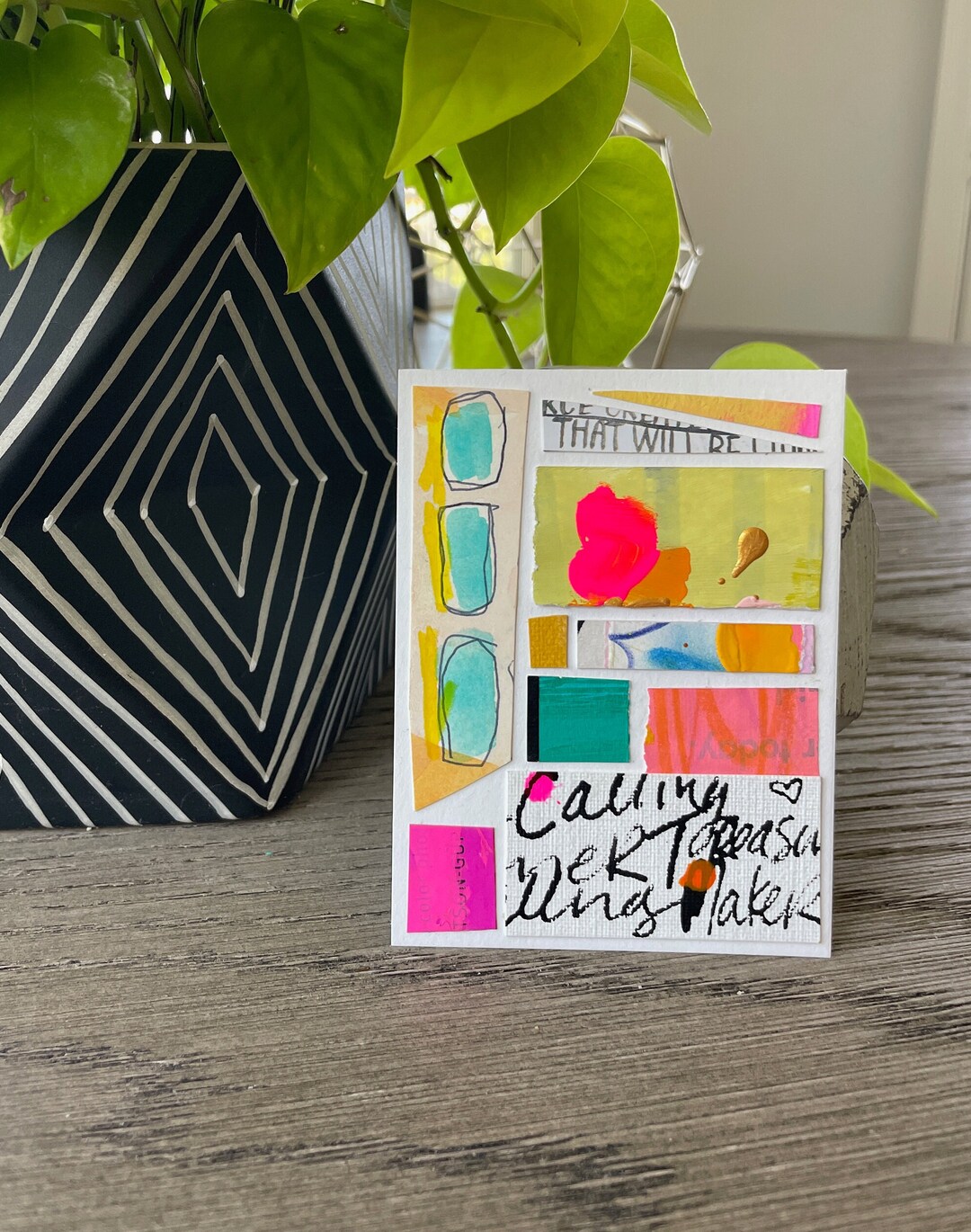 Original Mini Collage Art, Tiny Art, 4x3", Modern Collage, - Etsy