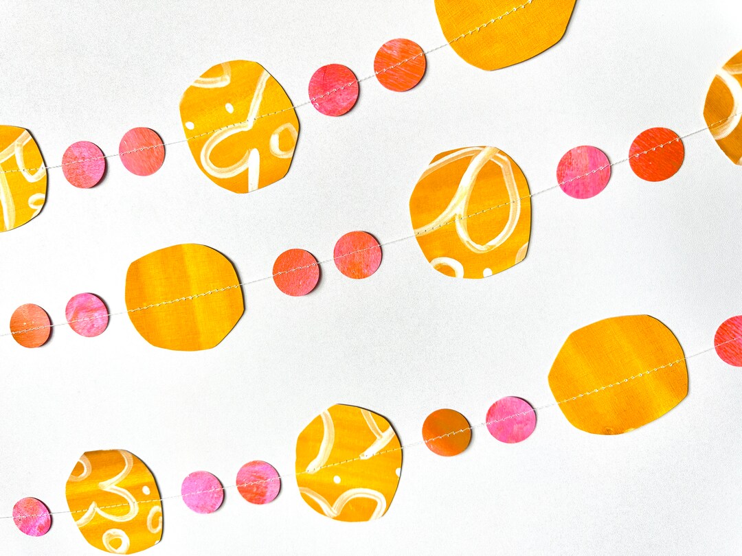 Paper Garland, Hand Painted and Cut Paper Garland, Room Decor, Art ...