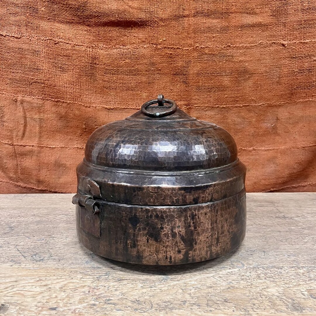 Vintage Indian Large Copper Container - Etsy