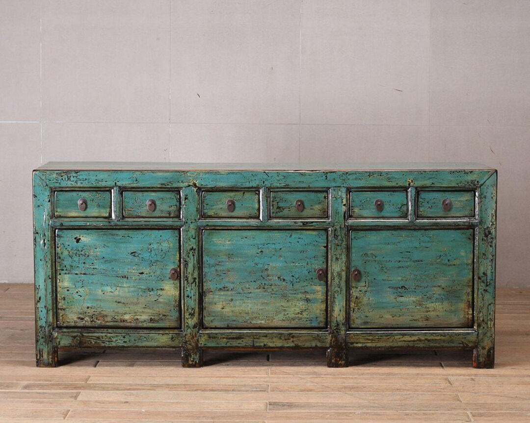 Vintage Chinese Lacquered Elm Hall Cabinet - Etsy
