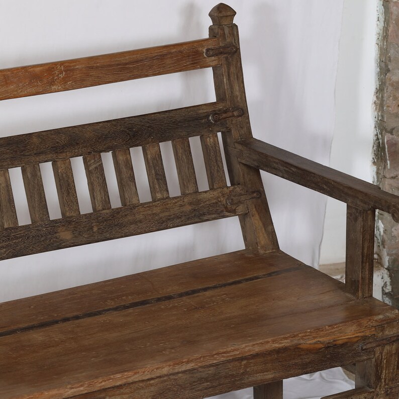 Antique Indian Spanish Colonial Style Teakwood Bench - Etsy