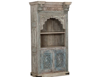 Tall Arched Indian Bookcase/ Display Unit Made From Mango Wood - Etsy