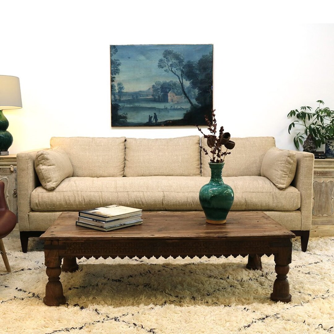 Antique Indian Teak Wood Low Table - Etsy